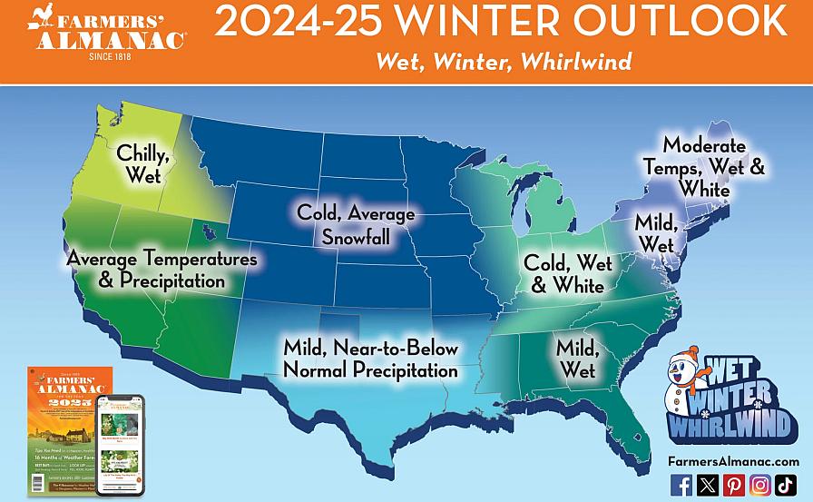 What Will Winter 2024-2025 Look Like? Farmers' Almanac Places Its Bets ...